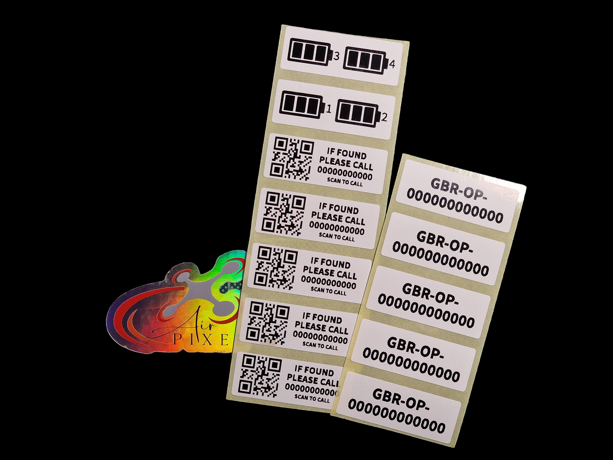 CAA Drone Operator ID Printed on Clear Stickers | AirPixel