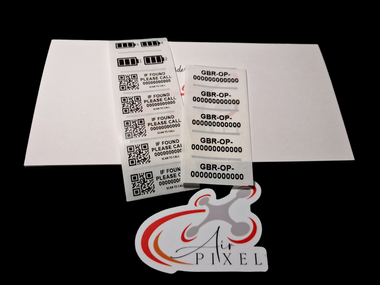 CAA Drone Operator ID Printed on Clear Stickers | AirPixel