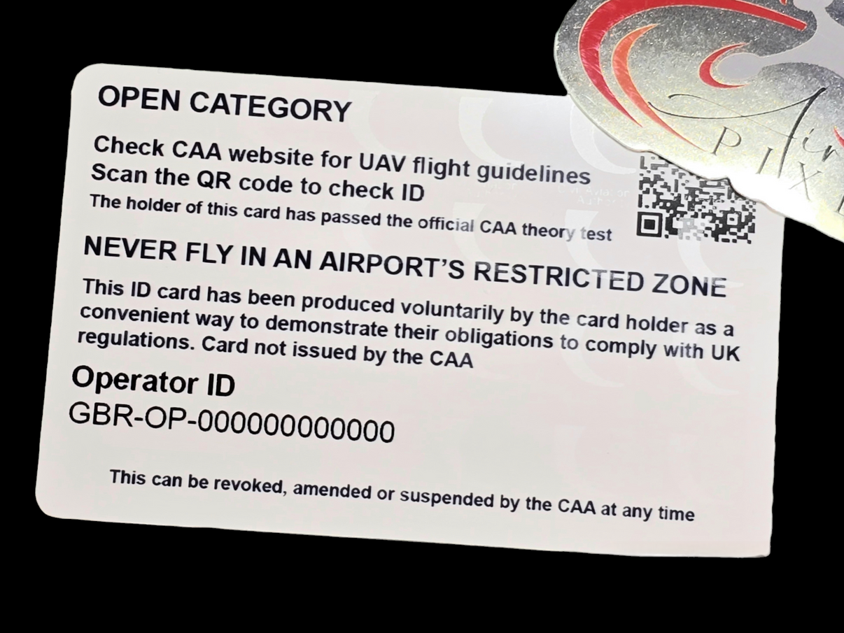 Unique CAA Hologram A1/A3 Drone Flyer ID Card and Operator ID Stickers ...