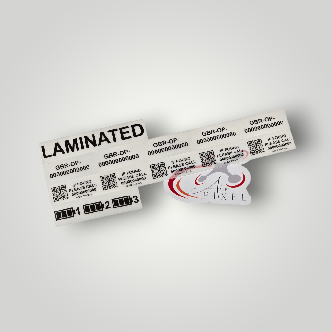Operator ID Stickers for your drone, we also print CAA flyer ID cards ...