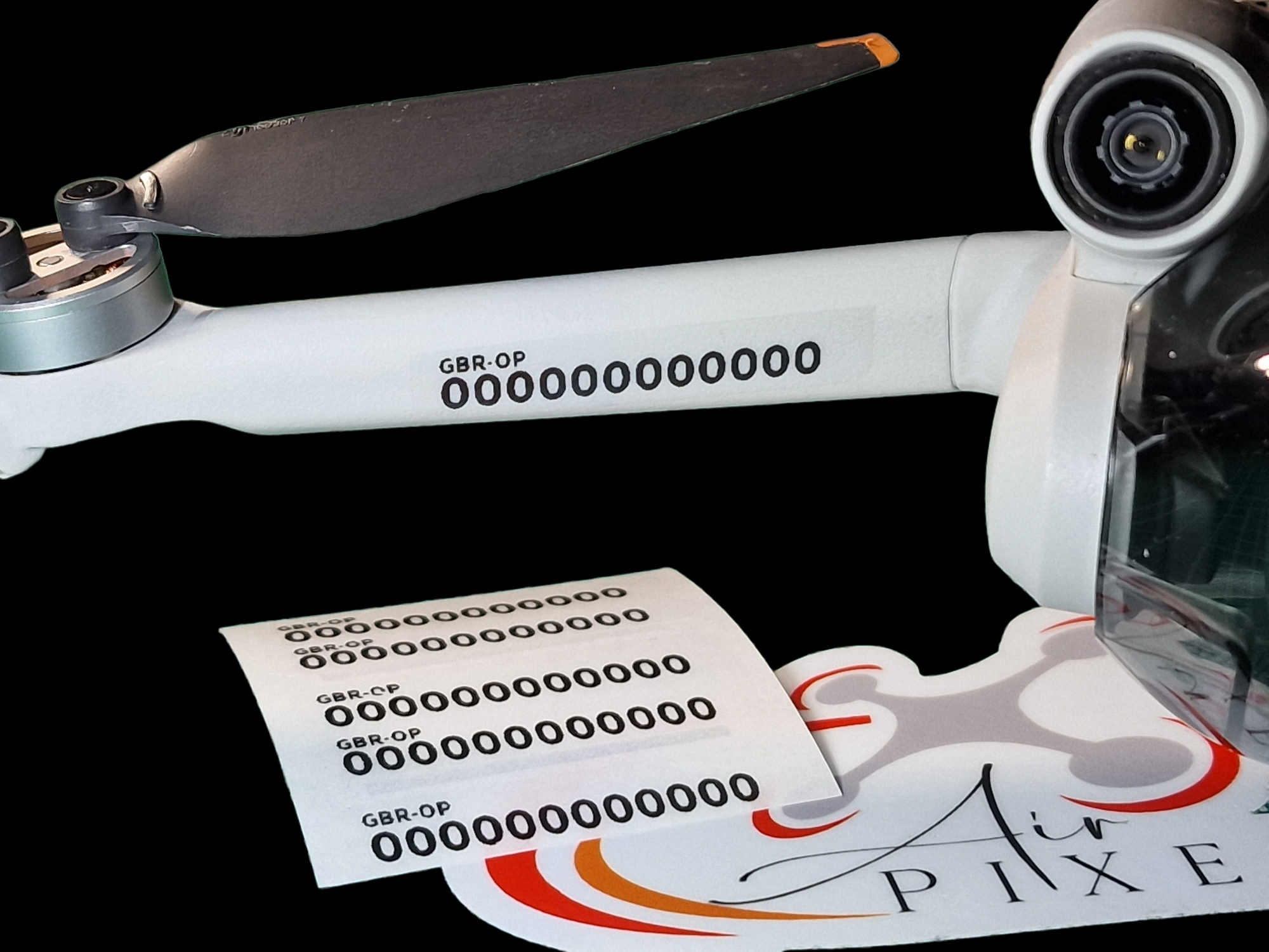 CAA Drone Operator ID Printed on Clear Stickers | AirPixel