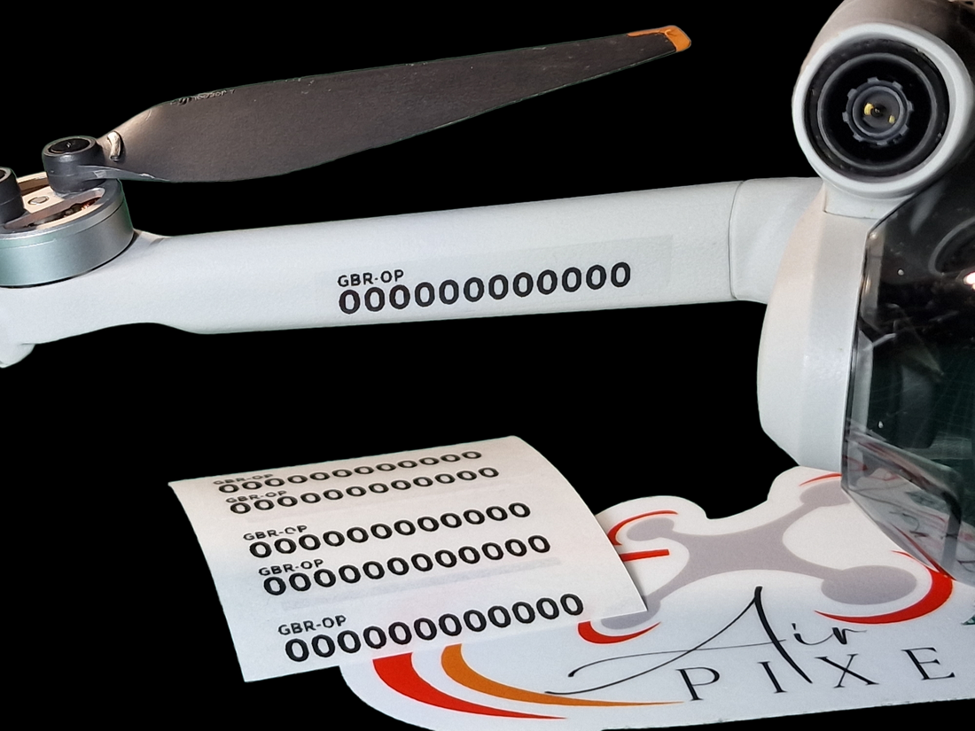CAA Drone Operator ID Printed on Clear Stickers | AirPixel